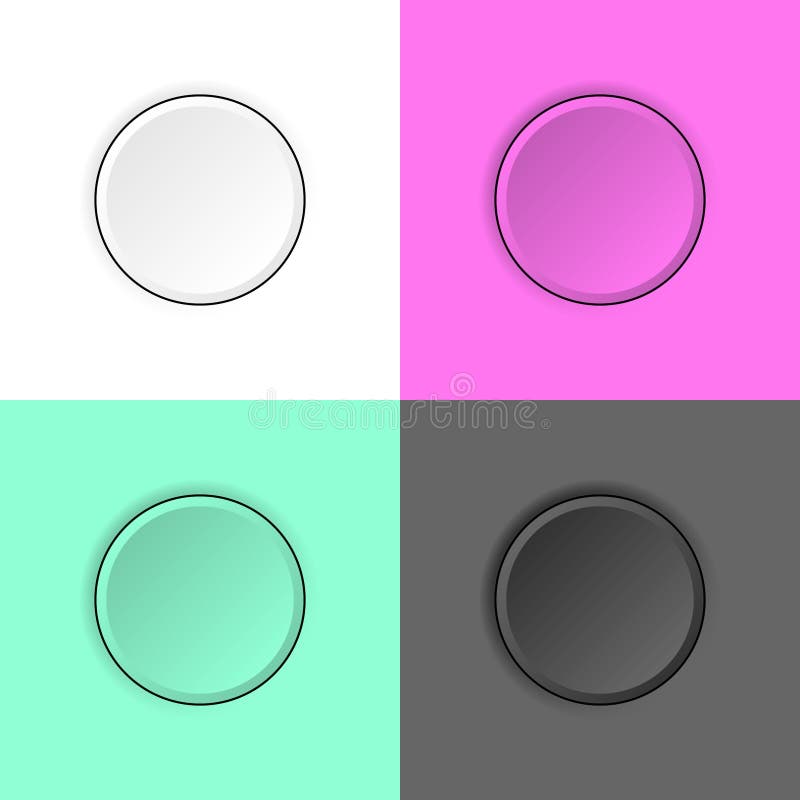 Pastel Colors Neumorphism Style 3D Button, Vector Illustration Stock ...