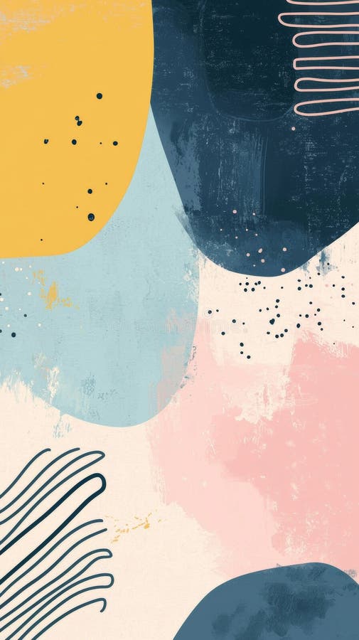 Pastel Colors and Organic Shapes Create a Visually Appealing Abstract ...