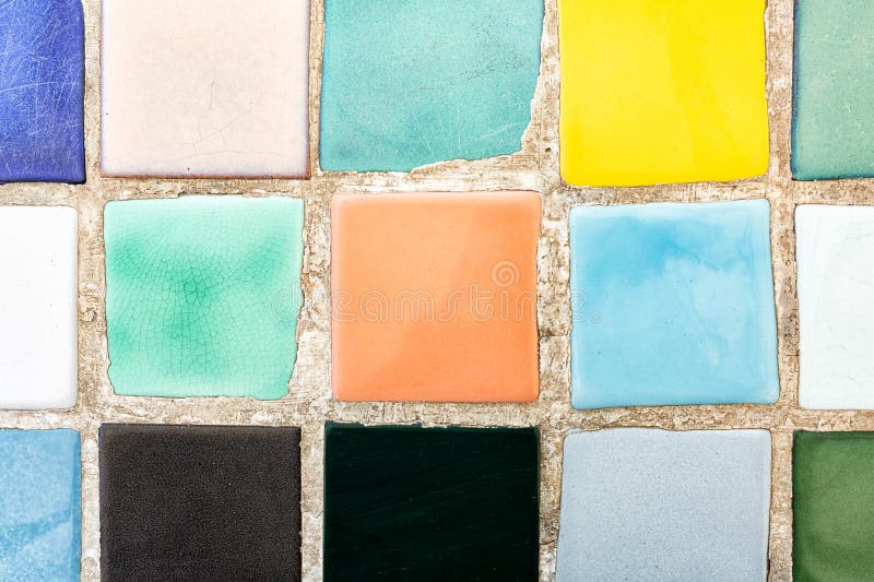 Pastel Colors Square Pattern Background, Tin-glazed Tiles Stock Photo ...
