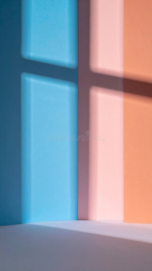 Pastel Colors Wall with Sunlight Shadow Stock Illustration ...