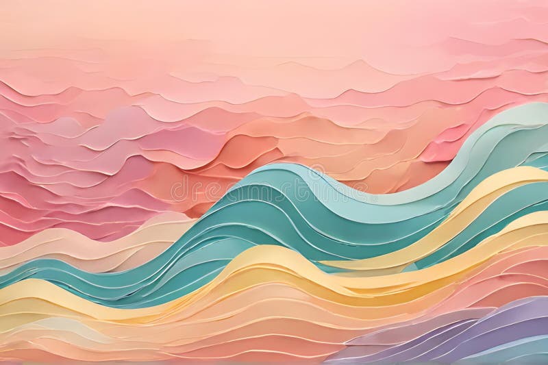 Pastel Colors Waves Background Stock Illustration - Illustration of ...