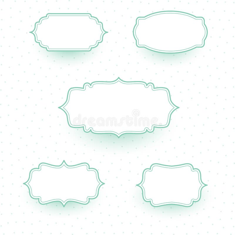 Pastel Colors Wedding Label Frames Set Stock Vector - Illustration of ...