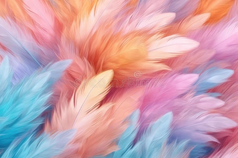 Pastel Colour Feather Abstract Background Stock Illustration ...