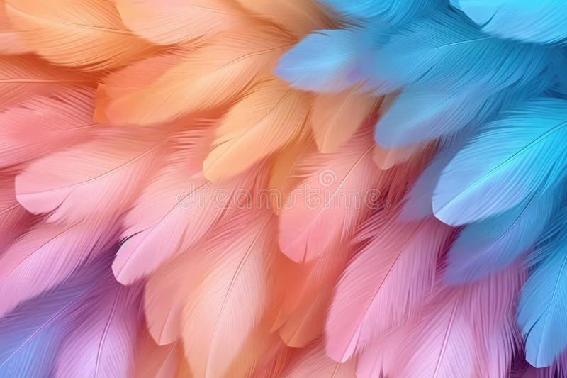 Pastel Colour Feather Abstract Background Stock Illustration ...
