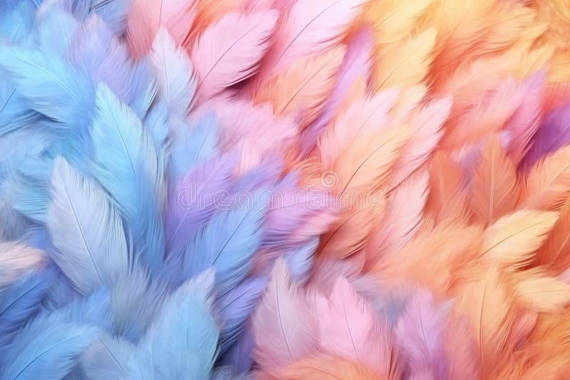 Pastel Colour Feather Abstract Background Stock Illustration ...