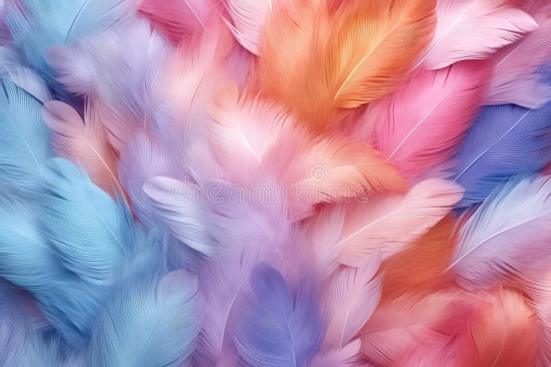 Pastel Colour Feather Abstract Background Stock Illustration ...