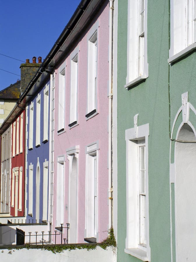 The Coloured Houses of Tenby Stock Image - Image of seaside, painted ...