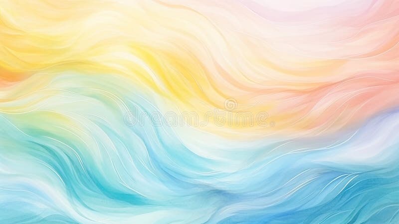 Pastel Colourful Abstract Watercolour Sea Waves Background Stock ...