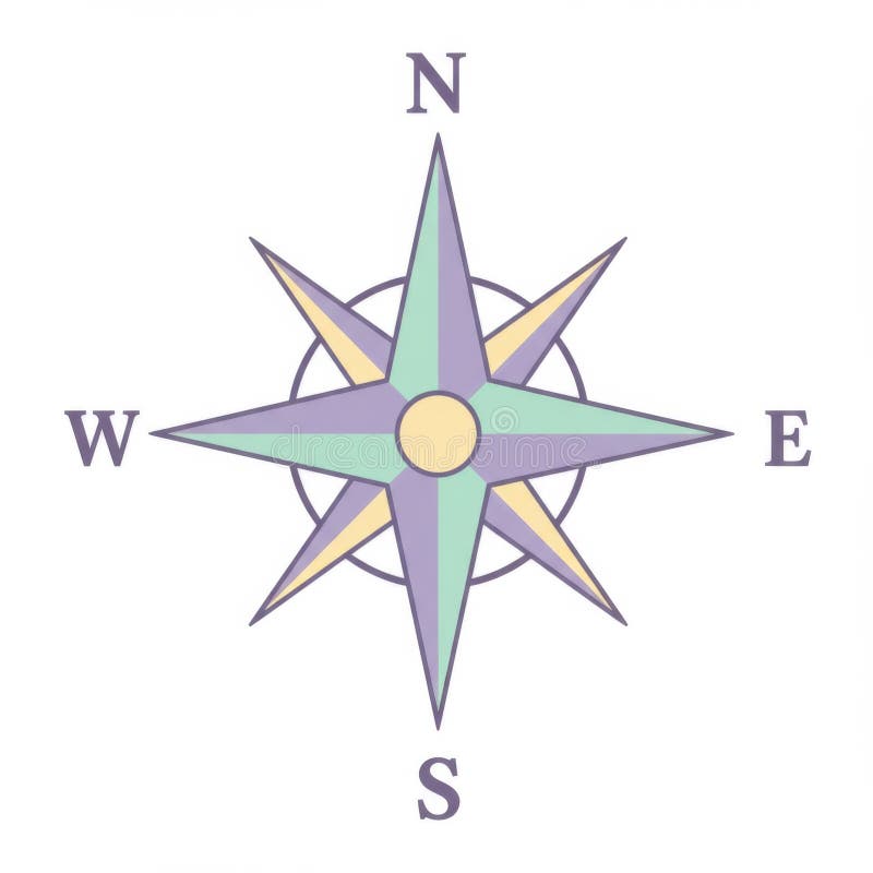 Pastel Compass Rose Illustration Stock Illustration - Illustration of ...