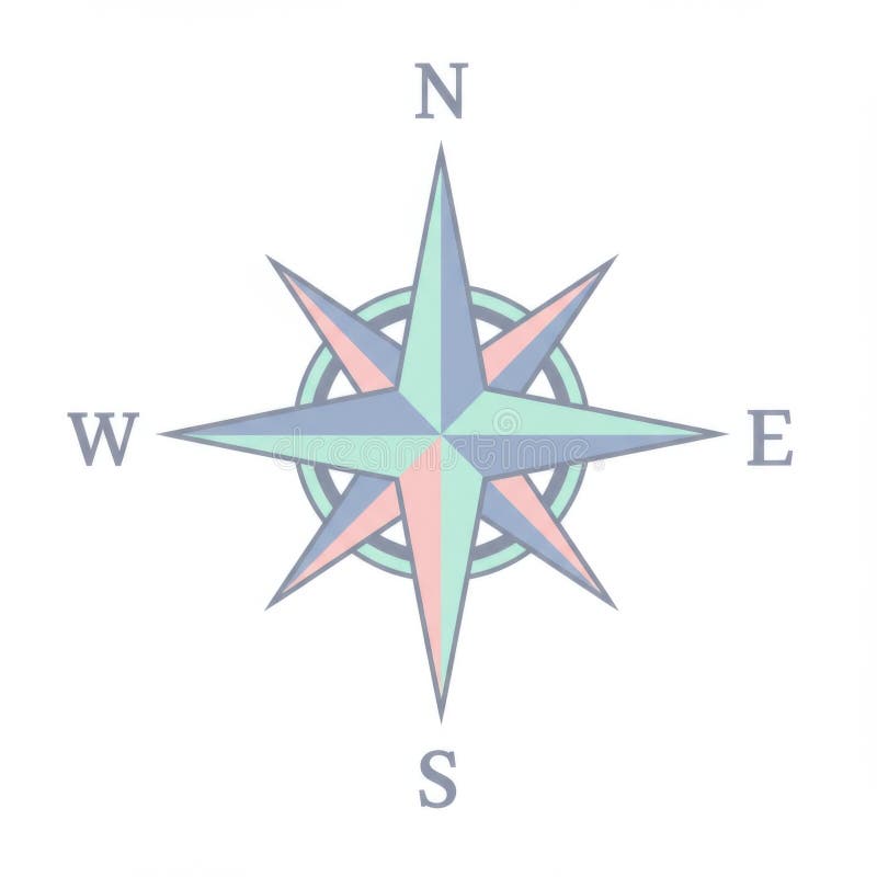 Pastel Compass Rose Illustration Stock Illustration - Illustration of ...