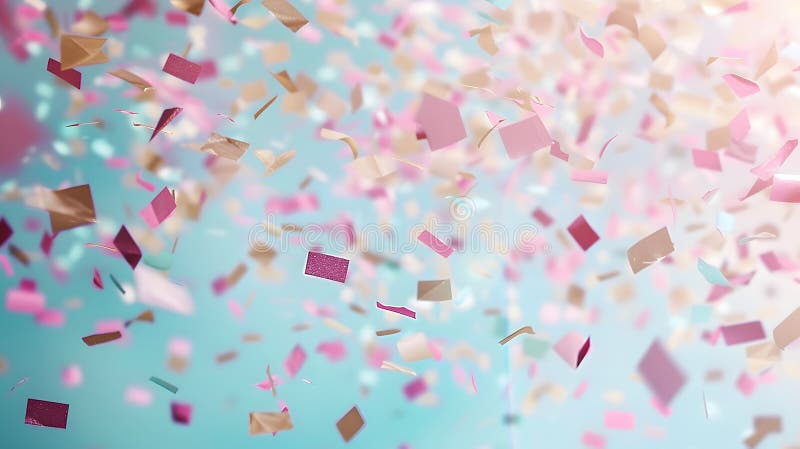 Pastel Confetti Falling in Soft Light Stock Illustration - Illustration ...