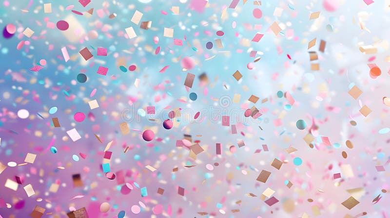 Pastel Confetti Falling in Soft Light Stock Illustration - Illustration ...