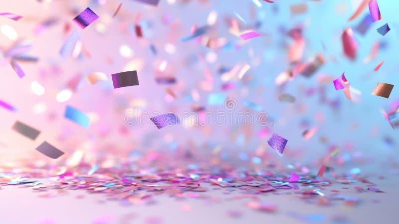 Pastel Confetti Falling Softly on a Surface Stock Illustration ...