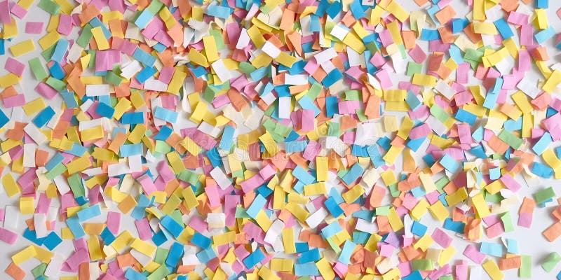 Pastel Confetti Scattered on a White Background Stock Illustration ...