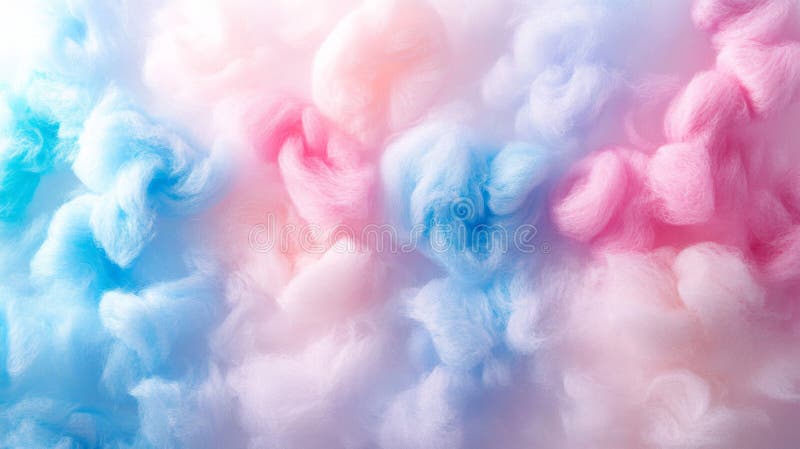 Pastel Cotton Candy Clouds Soft Fluffy Texture Stock Illustration ...