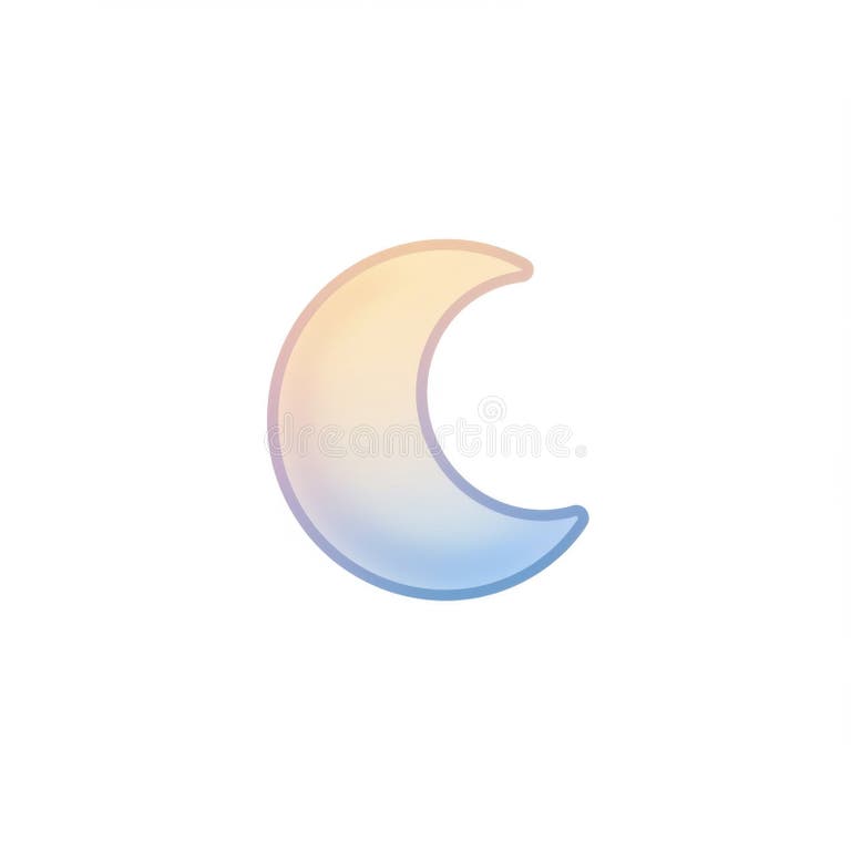 Pastel Crescent Moon Gradient Illustration Stock Illustration ...