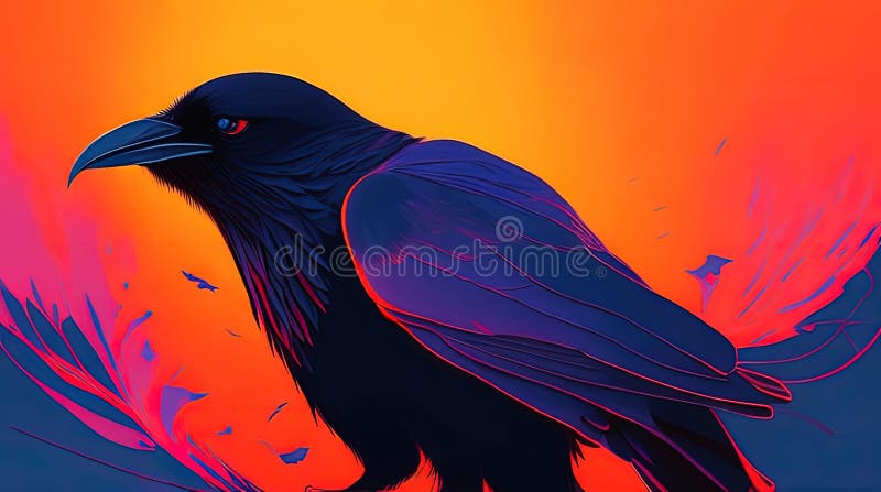 Pastel Crow in Multilayered Dimensions Stock Illustration ...