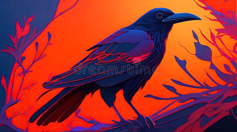 Pastel Crow in Multilayered Dimensions Stock Illustration ...