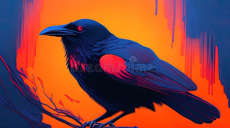Pastel Crow in Multilayered Dimensions Stock Illustration ...