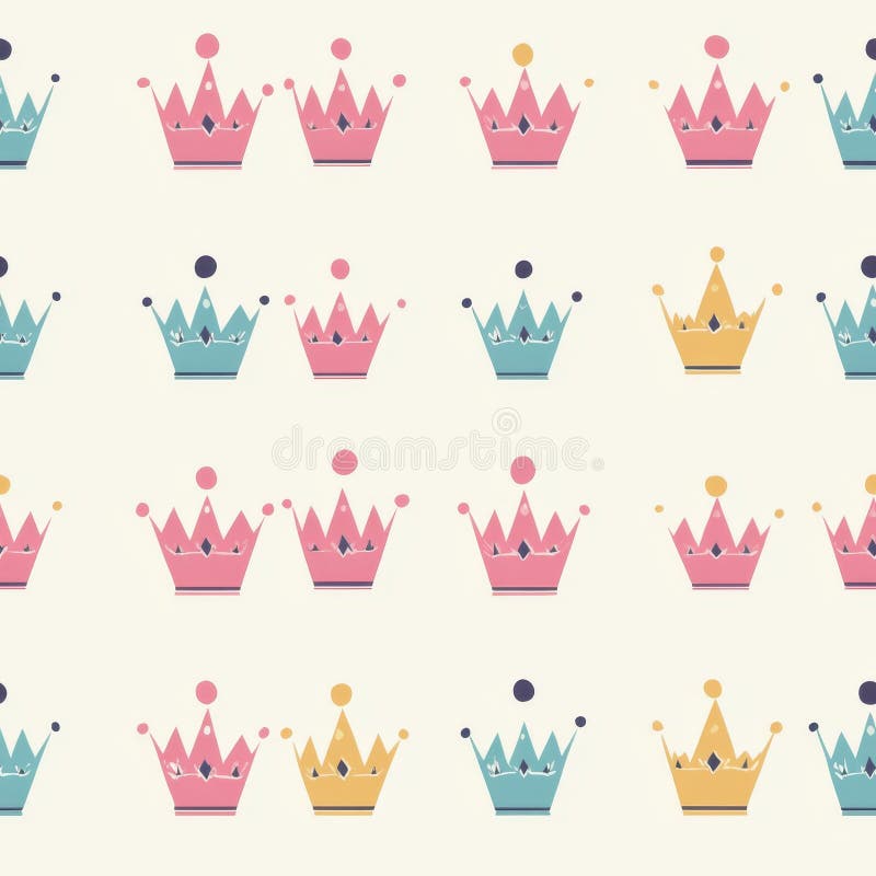 Pastel Crown Pattern for Modern Royal Design Themes Stock Image - Image ...