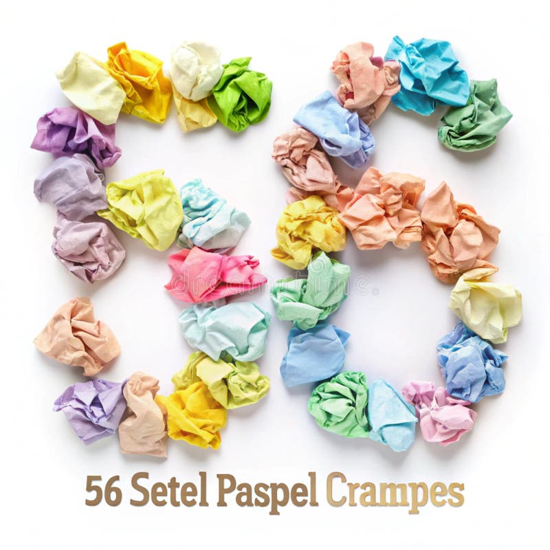 Pastel Crumpled Paper Scraps Artistic Stock Illustration - Illustration ...