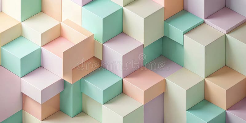 Pastel Cube Abstract Background a Composition of Soft-Colored Blocks ...