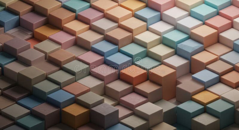Pastel Cube Pattern Abstract Background Stock Illustration ...
