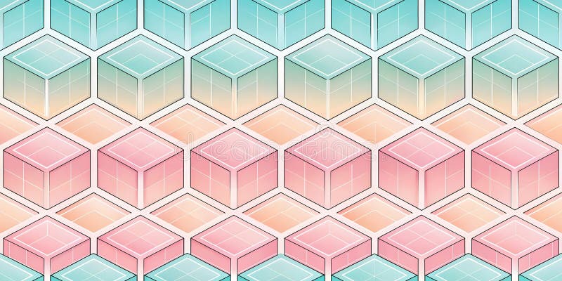Pastel Cube Pattern: Abstract Geometric Background Stock Illustration ...