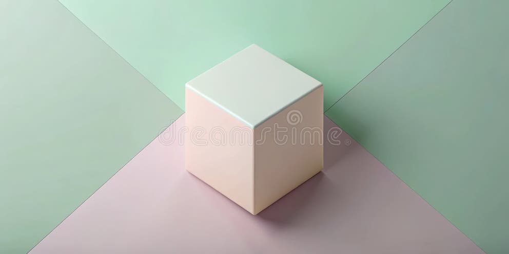 Pastel Cube on Triangular Color Blocks Minimalist Product Display ...