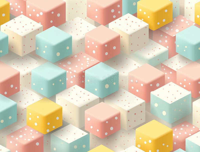 Pastel Cubes Abstract Background Design: a Seamless Pattern of Soft ...