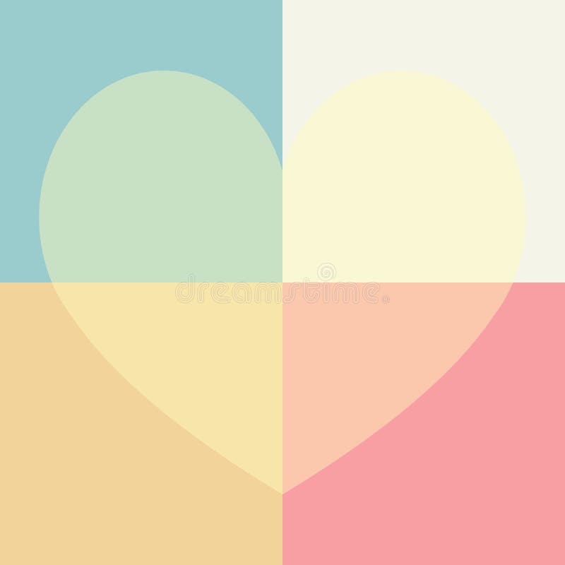 Pastel Cute Heart and Rectangle Seamless Pattern Stock Illustration ...