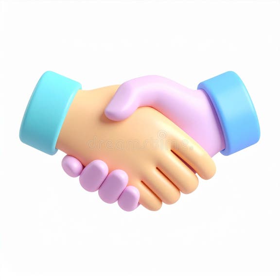 Pastel 3D Render of a Handshake Stock Illustration - Illustration of ...