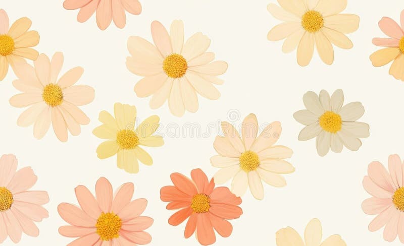 Pastel Daisies Pattern on Light Background Showcasing Soft Floral ...