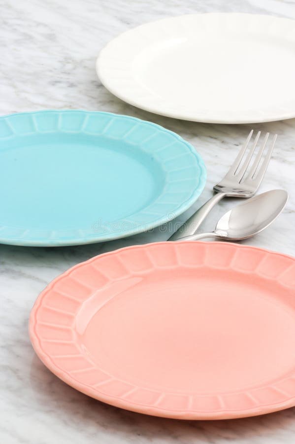 Pastel dinner plates stock image. Image of food, elegant - 213092397