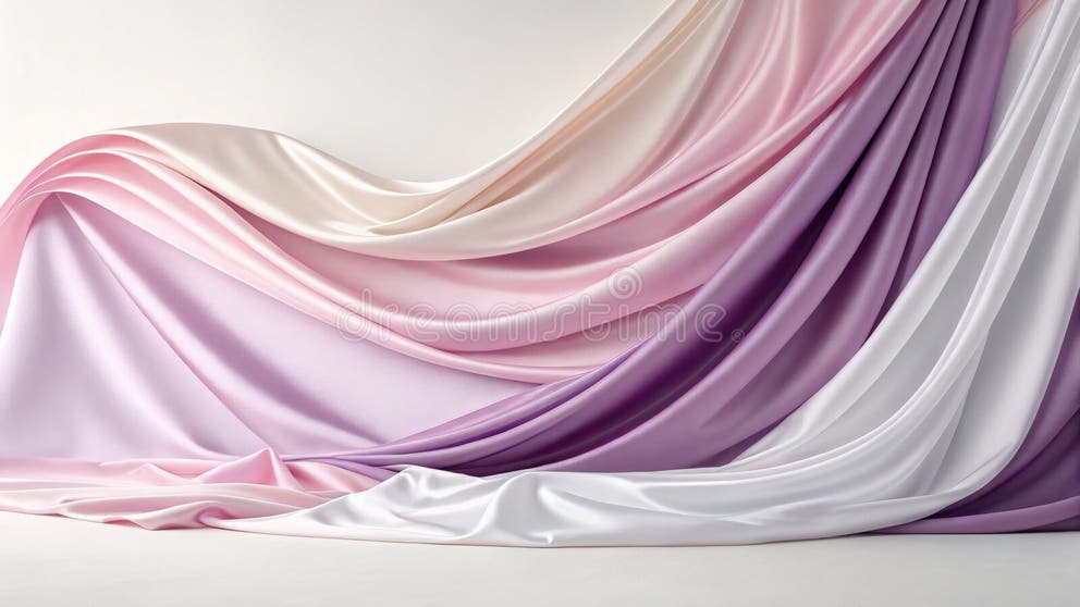 Pastel Drape White, Pink, Purple Silk Fabric, Gradient, Abstract ...