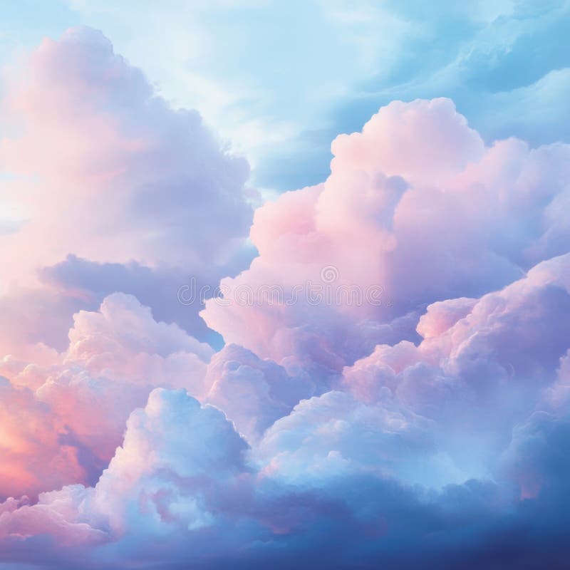 Pastel Dreamy Cloudscape – Soft and Ethereal Sky with Gentle Colors and ...