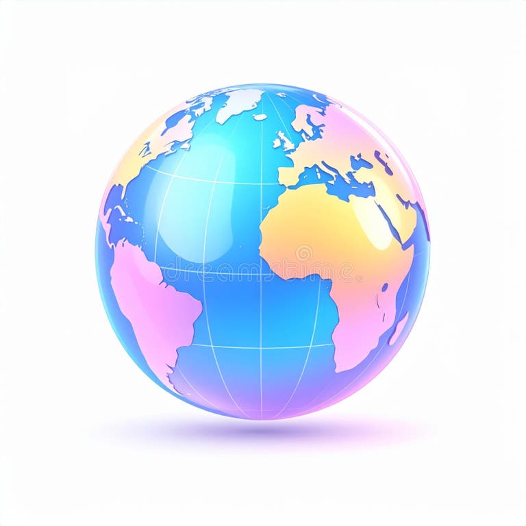 Pastel Earth Globe 3D Illustration Stock Illustration - Illustration of ...
