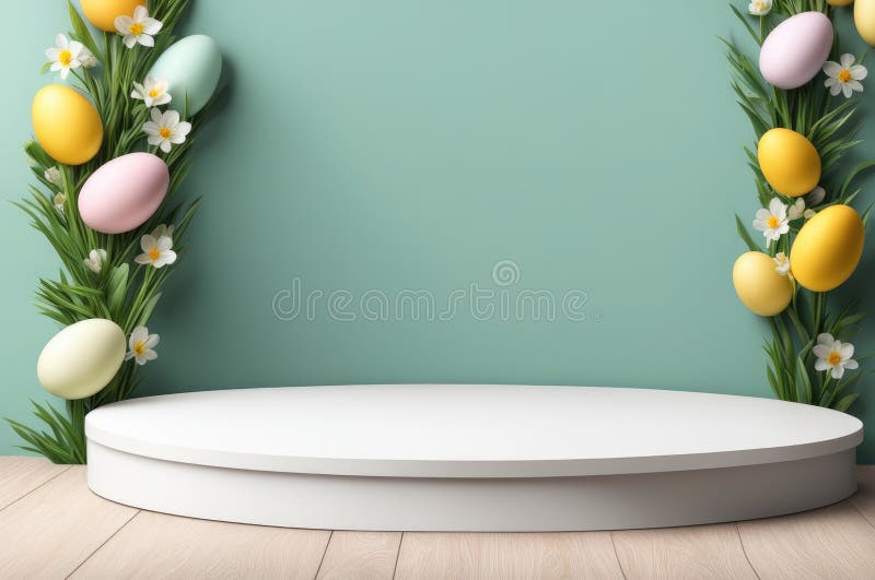 Pastel Easter Display with Floral and Eggs Stock Photo - Image of ...