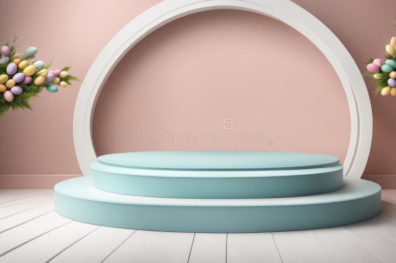 Pastel Easter Display with Floral and Eggs Stock Photo - Image of ...