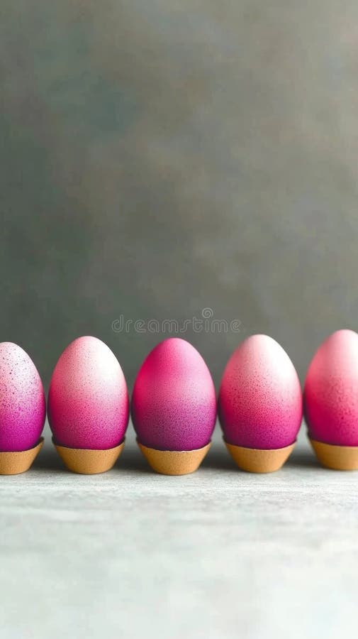 Pastel Easter Eggs Arranged in a Gradient from Light Pink To Deep ...