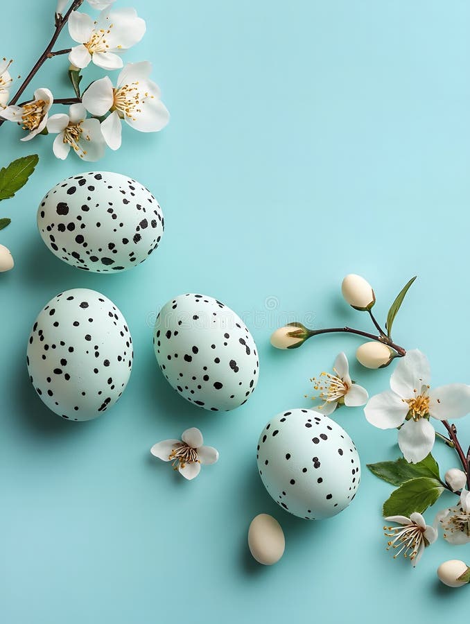 Pastel Easter Eggs and Blossoms: a Springtime Delight Stock ...