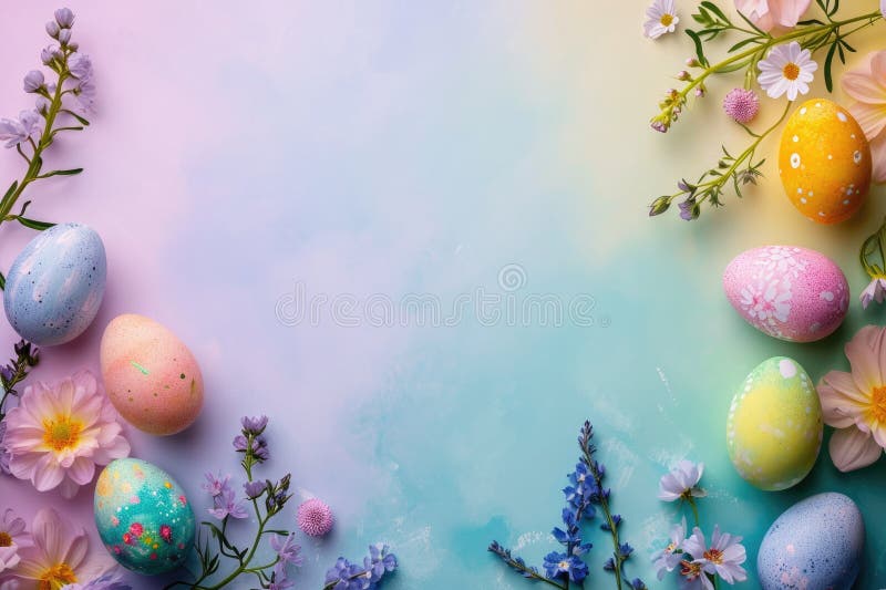 Pastel Easter Eggs on Gradient Backdrop. Easter Eggs in Soft Pastel ...