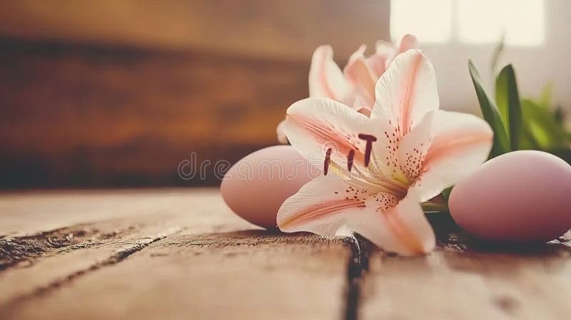 Pastel Easter Eggs Lilies Rustic Wood Spring Stock Photos - Free & Royalty-Free Stock Photos ...