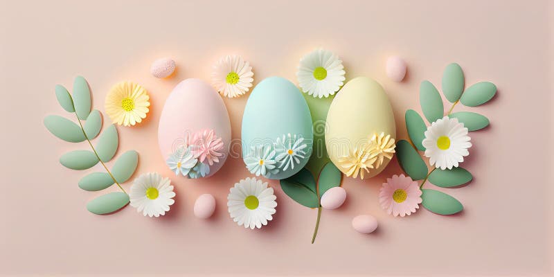 Pastel Easter Eggs on Soft Background Perfect for Easter Invitations and Decor. Stock ...