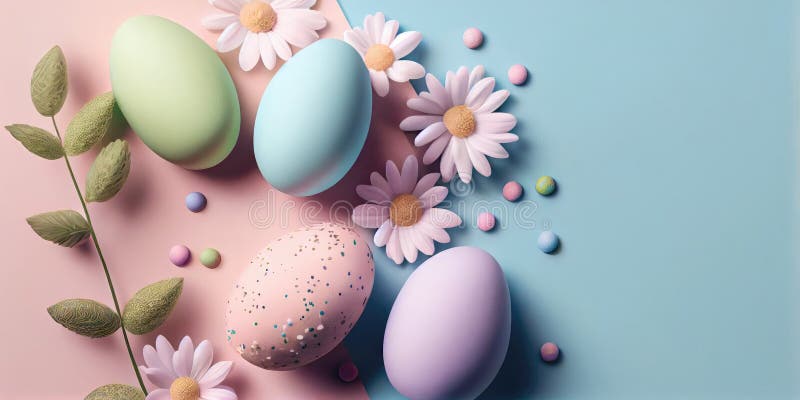 Pastel Easter Eggs on Soft Background Perfect for Easter Invitations ...