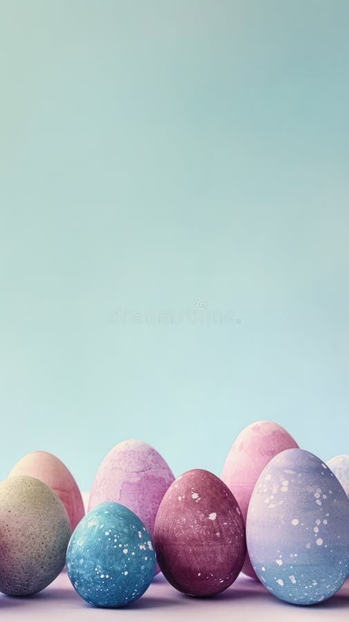 Pastel Easter Eggs Watercolor Background. Watercolor Easter Eggs in ...