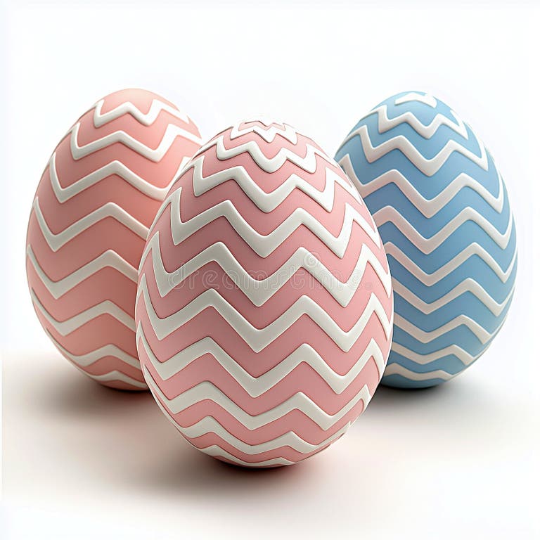 Pastel Easter Eggs with Zigzag Pattern Decoration Isolated on Transparent Background Png Stock ...