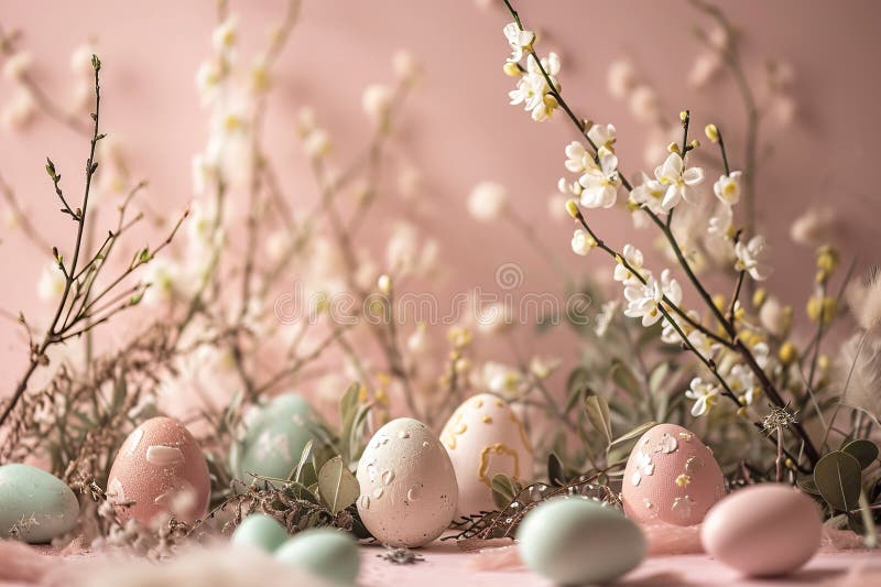 Pastel Elegance: Easter Celebration Backdrop Stock Image - Image of ...
