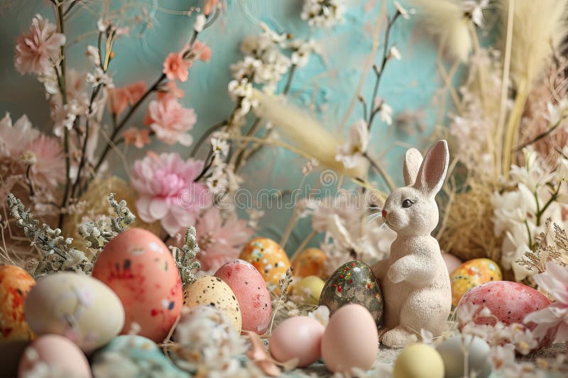 Pastel Elegance: Easter Celebration Backdrop Stock Image - Image of ...
