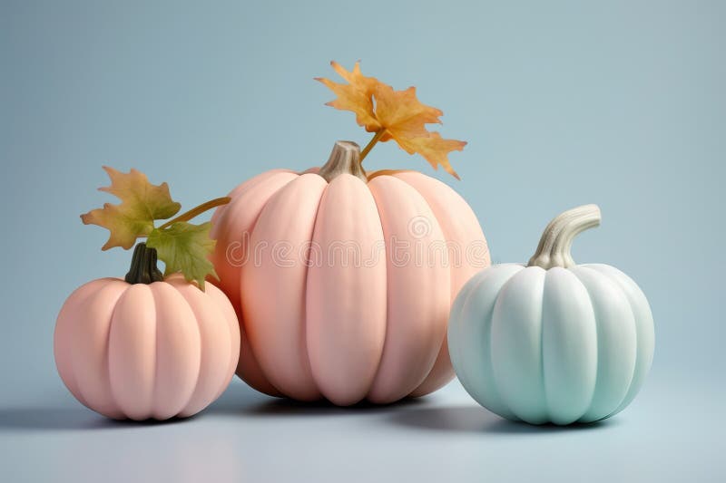 Pastel Elegance: Minimal Pastel Pumpkins Stock Illustration ...